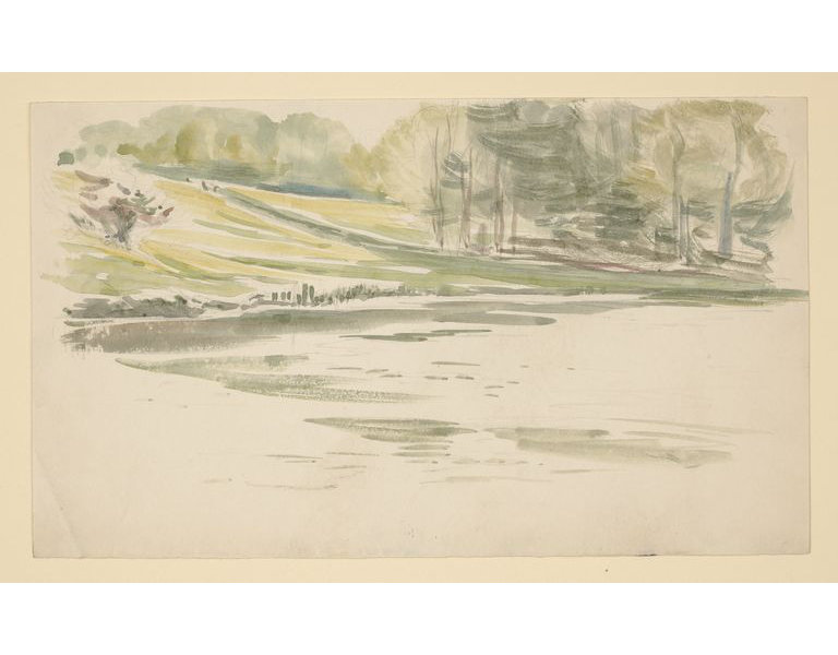 A lake with trees; study relating to The Tale of Mr Tod | Beatrix ...
